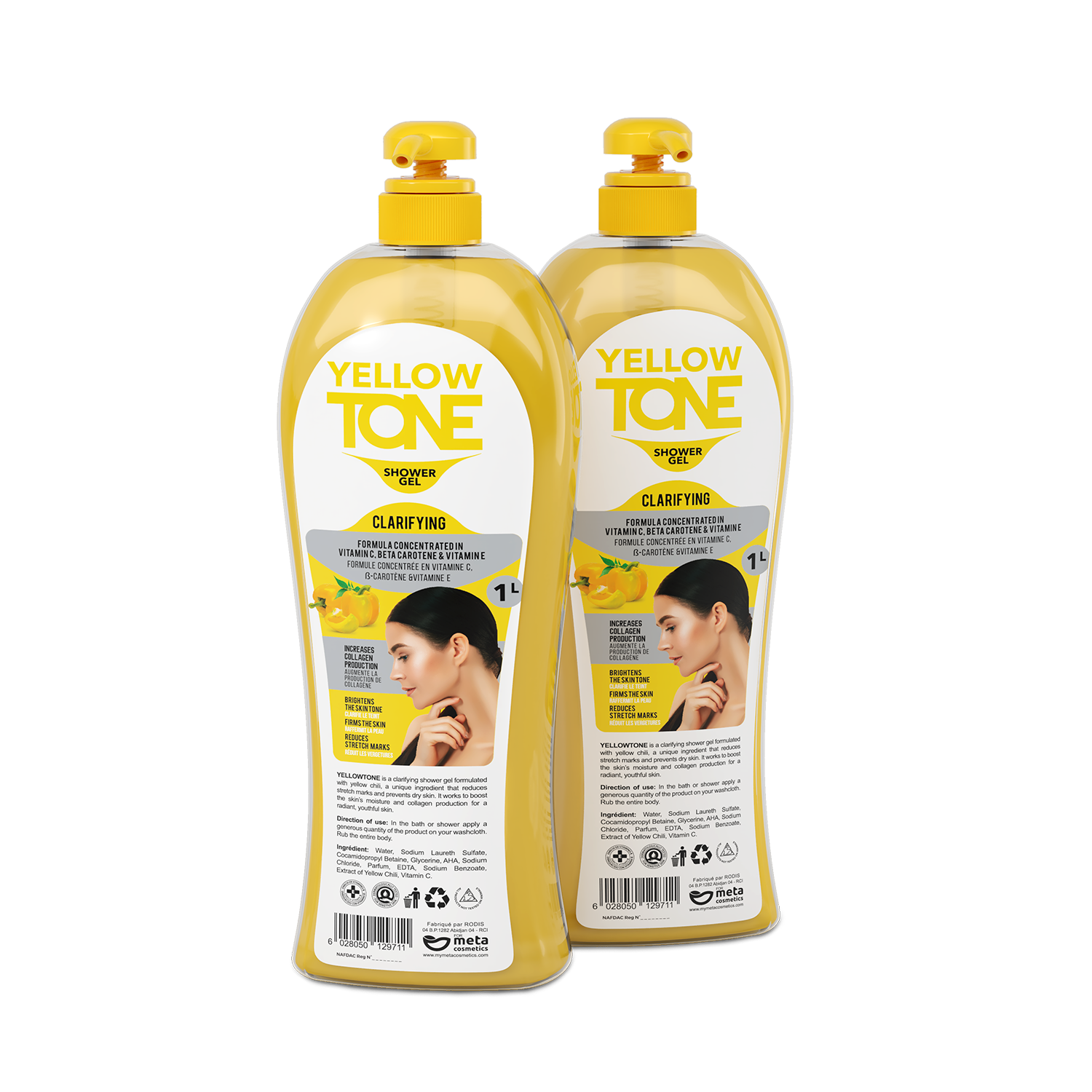 YELLOW TONE Exfoliating Shower Gel 500ML – Meta Cosmetics